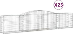 Klenuté gabionové koše 25ks 400x50x80/100 cm pozinkované železo 3146994