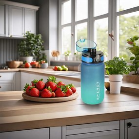Creative Corner Láhev na vodu bidon s brčkem sportovní 600ml modrozelená