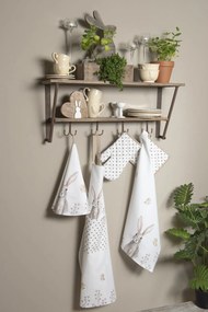 Podložka pod hrnec s motivem králíků Rustic Easter Bunny - 20*20 cm