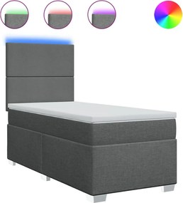 Box spring postel s matrací tmavě šedá 100 x 200 cm textil 3292693