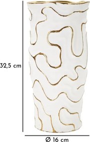 Váza Adore 32 cm zlatá/bílá