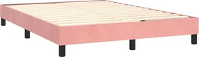 Box spring postel s matrací růžová 140x190 cm samet 3131140