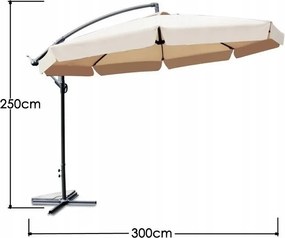 Záhradní slunečník Summer - tmavě šedý 300 cm