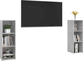 TV skříňky 2 ks betonově šedé 107 x 35 x 37 cm dřevotříska 3079911
