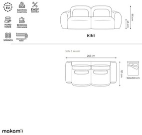 Světle hnědá manšestrová rozkládací/s úložným prostorem pohovka 266 cm Kini – Makamii