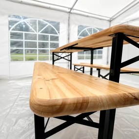 Pivní set 220x50 - 60 cm – Zahradní stůl s lavicemi pro 8 - 10 osob - 220 cm x 50 cm -