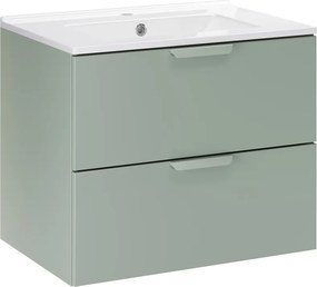 Závěsná skříňka Aster Lava se zápustným umyvadlem 60 cm zelená/bílá