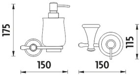 Retro keramický dávkovač tekutého mýdla s držákem na zeď chrom NIMCO LADA LA 19031K-26