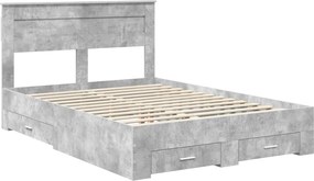 Rám postele s čelo Betonově šedá 140 x 190 cm Kompozitní dřevo 3409982