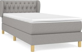 Box spring postel s matrací světle šedá 90x200 cm textil 3127013