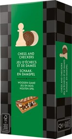 Dřevěná hra šachy a dáma – skládací verze