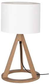 Britop 65123970 Konan, stolní lampa 1xE27 max.40W, dubové dřevo/bílý textil, výška 48cm