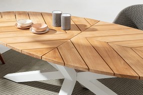BIZZOTTO Oválný zahradní stůl PALMDALE 240x100cm bílé nohy 0804740