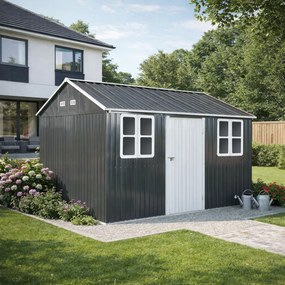 Plechový zahradní domek na nářadí, antracitová, 3,6x3,1x2,5 m, GABKO