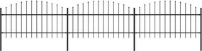 vidaXL Zahradní plot s hroty ocel (1–1,25) x 5,1 m černý [277723]