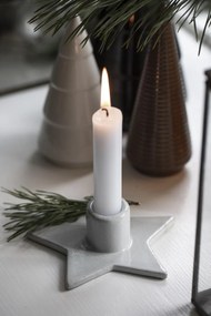 IB Laursen Bílý porcelánový svícen CANDLE STAR