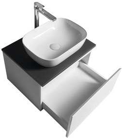 Aqualine Aqualine, ALTAIR skříňka s deskou 58 cm, bílá/antracit břidlice, AI263-03