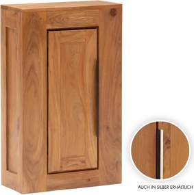 furniture-nabytek.cz - Nástěnná skříňka Osvaro akácie - Černé kovové úchytky