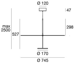Linea Light CA088DGBMDI Stilo_P, závěsné svítidlo pro nepřímé osvětlení, 32W LED 2700K, bílá/tyrkysová, prům. 74,5cm