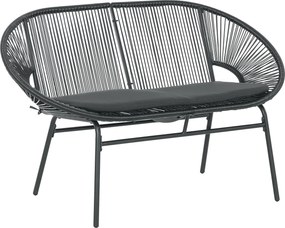 Outsunny 2-místná zahradní židle Acapulco s opěrkami, polstrováním a ocelovým rámem, nosnost 260 kg, pro balkon, terasu, patio, 132x72x83 cm, černá |