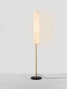 Krémová/v mosazné barvě LED stojací lampa v dekoru mramoru (výška 160 cm) Aider – Nova Luce