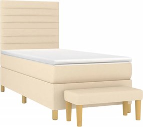 Box spring postel s matrací krémová 100 x 200 cm textil 3137218