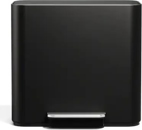 Simplehuman DUAL MINI matná černá ocel / Pedálový odpadkový koš na tří