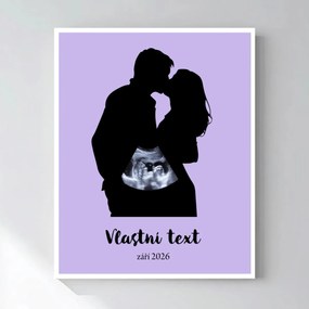 Personalizovaný magický fotoobraz v rámu - čtverec 40x50 - s párem a ultrazvukem