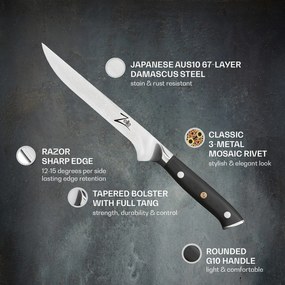 Alpha-Royal Japanese Series, 6" vykosťovací nůž, damašková ocel