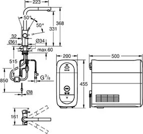 Grohe Blue Home - Dřezová baterie Connected s chladícím zařízením a fi