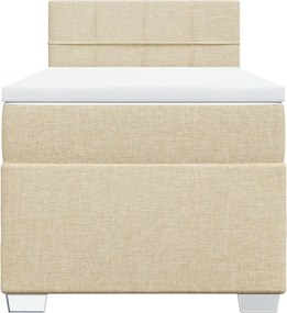 Box spring postel s matrací krémová 90x200 cm textil 3288076