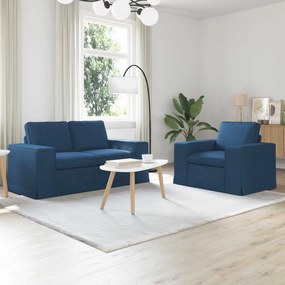 Set pohovek 2 ks Modrá textil 3407506