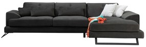 Designová rohová sedačka Heimana 308 cm antracitová - pravá