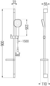 Mexen sprchový set DS33, černá, 785334583-70