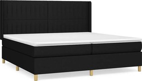 Box spring postel s matrací černá 200x200 cm textil 3132179