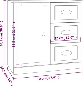 vidaXL Příborník 70 x 35,5 x 67,5 cm kompozitní dřevo [816193] Barva: Betonová šedá