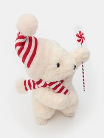 Sinsay - Vánoční dekorace – medvěd v čepici Santa Clause - bílá