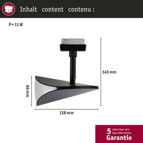 Paulmann 94967 Alejandro, spot pro Urail system, 10W LED 4000K tříkrokové stmívání, matná černá