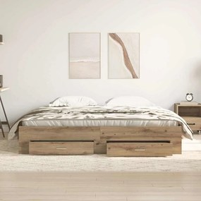Rám postele Artisanový dub 180 x 200 cm Kompozitní dřevo 3333961