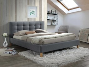 Manželská postel 180 cm Tugby (šedá) (s roštem). 805337