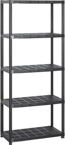 Úložný regál 5patrový černý 213 x 38 x 170 cm plast 3059856