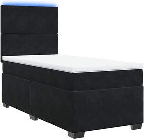 Box spring postel s matrací černá 100x200 cm samet 3293130