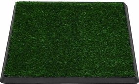 Toaleta pro psy s nádobou a umělou trávou zelená 64x51x3 cm WC 170768