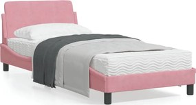 vidaXL Rám postele s čelem 80 x 200 cm samet [373073] Barva: Růžová