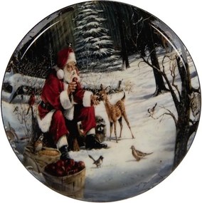 Barevný kovový podtácek Santa - Ø 11*1 cm