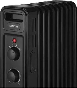 SENCOR SOH 3509BK černá / olejový radiátor / 800-1200-2000W / 3 úrovně