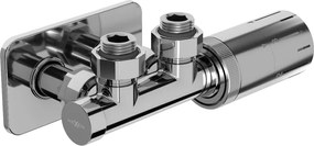 Mexen Duplex G05, úhlová termostatická souprava s hranatou krytkou S, DN50, chromová, W907-958-910-01