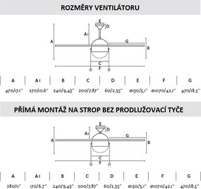 FARO VENETO 33318 42,1“ bílá/bílá Reverzní stropní ventilátor