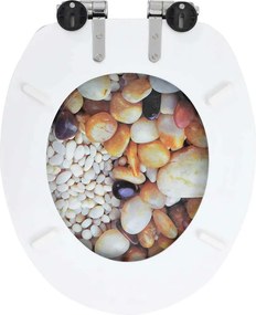WC sedátko s funkcí pomalého sklápění MDF motiv oblázků 143935