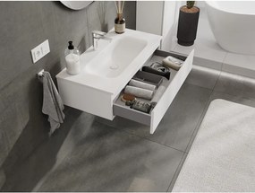 Mexen Orio, koupelnová skříňka 90 cm s umyvadlem Vela, 1 zásuvka, bílá matná, 91A10-09023-1-BF01-W23M01